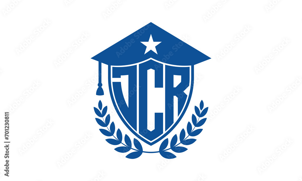 DCR three letter iconic academic logo design vector template. monogram ...