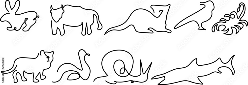 World Wildlife Day, Animal Line Art, Continuous one line art, Drawing ...