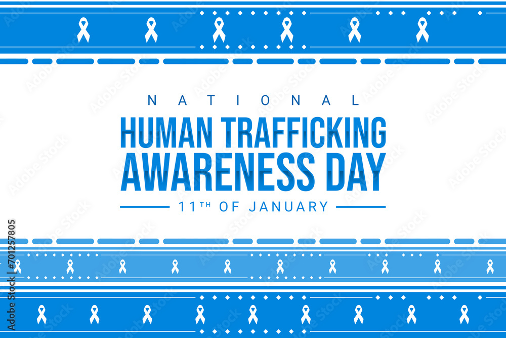 National human trafficking awareness day celebration with ribbons and ...
