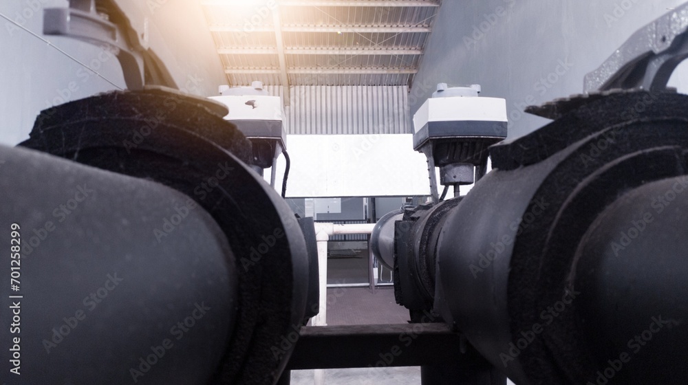 Instalation of water cold line with insulation pipe and Motorized ...