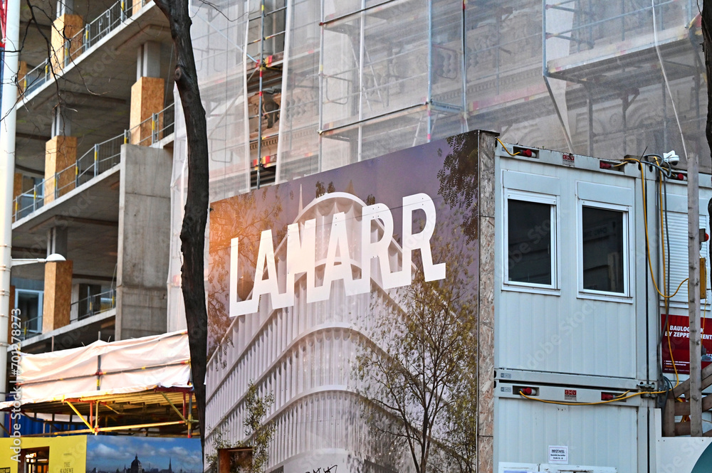 Vienna, Austria - 12 29 2023 - Construction site of the Mahü 10-18 project of the insolvent ...