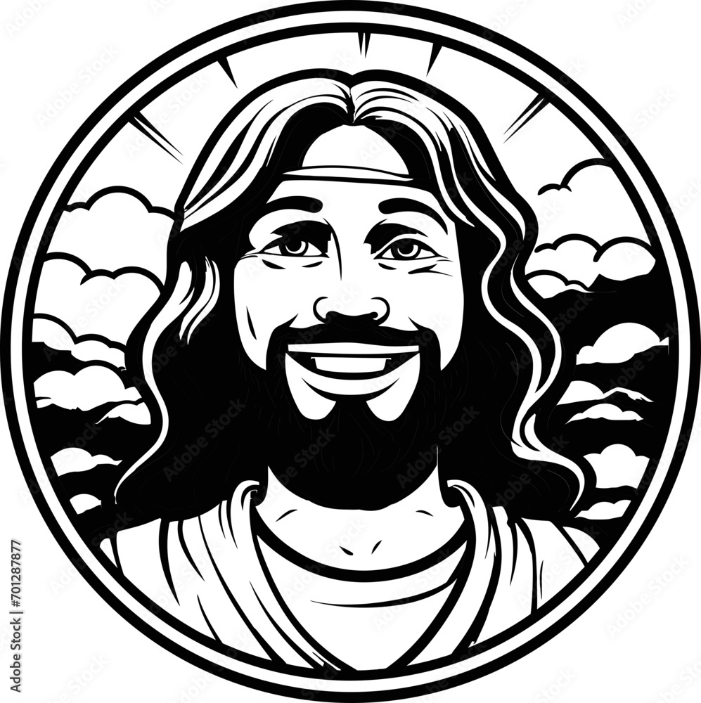 Jesus vector image, coloring page Stock Vector | Adobe Stock