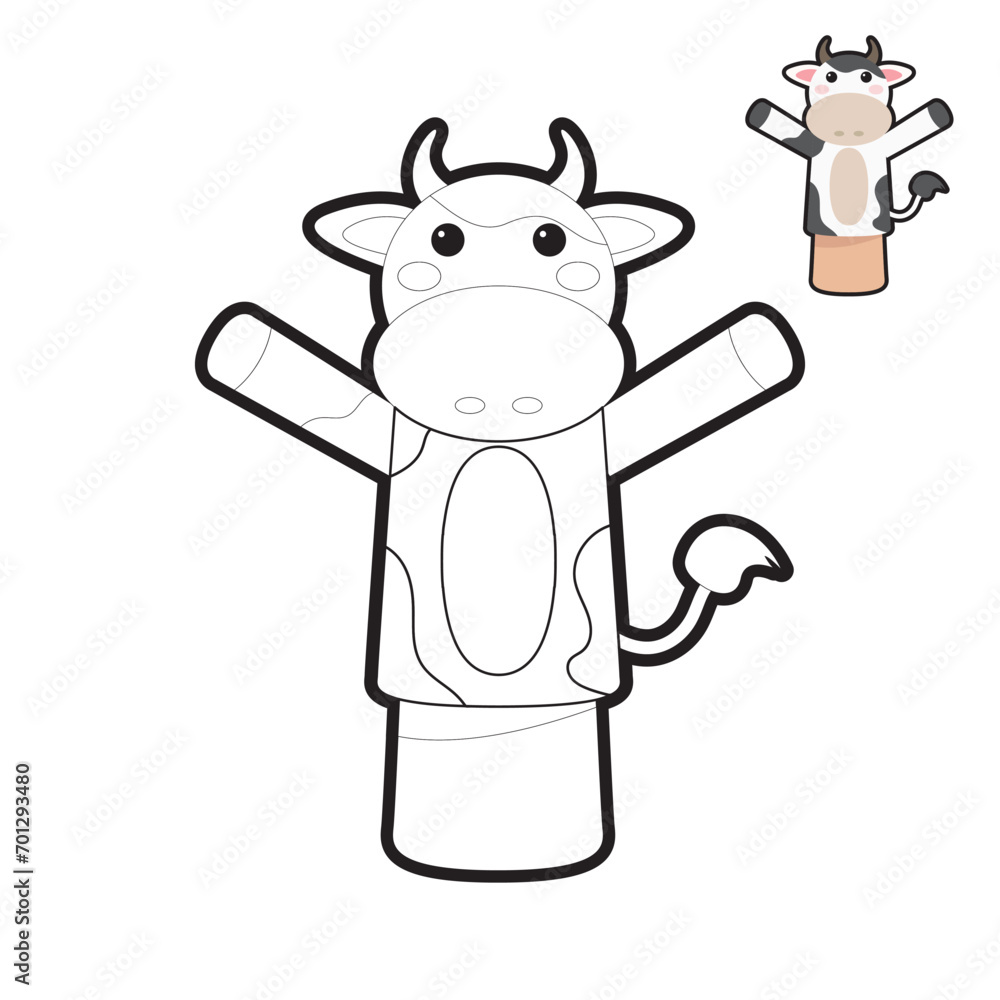 Coloring pages Hand puppets Stock Vector | Adobe Stock
