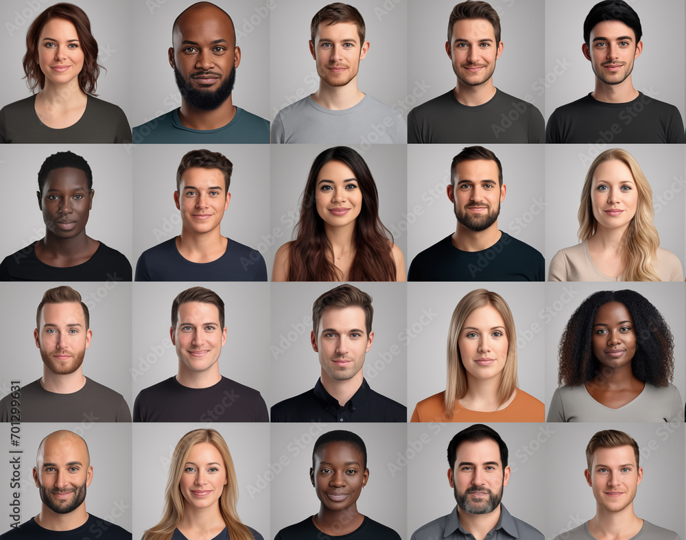 Global People diversity Collage Portraits, Each person close up shot in ...