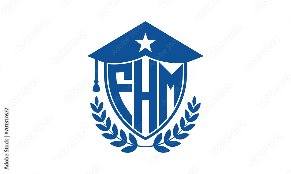 Vecteur Stock FHM three letter iconic academic logo design vector ...