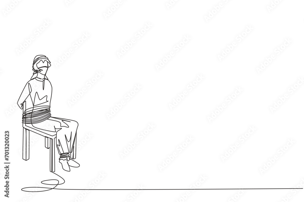 Single continuous line drawing Arabian businessman sitting and helpless ...