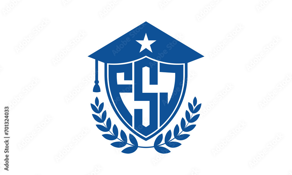 FSJ three letter iconic academic logo design vector template. monogram ...