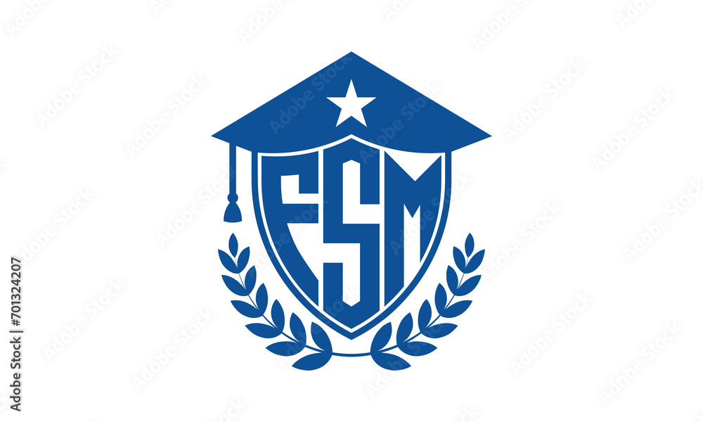 FSM three letter iconic academic logo design vector template. monogram ...