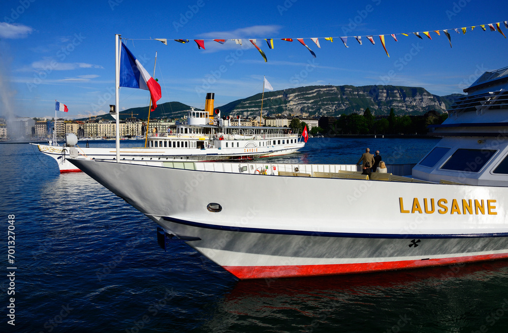 Geneva, Switzerland, Europe - Lake Geneva touristic fleet, Belle Epoque ...