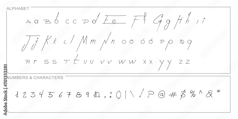 alphabet letter font set. typographic font with trendy thin, bold ...