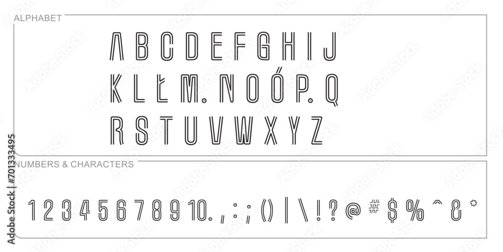 alphabet letter font set. typographic font with trendy thin, bold ...