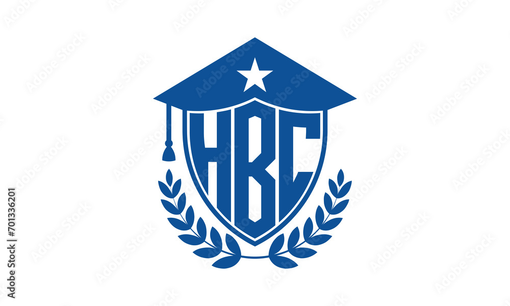 HBC three letter iconic academic logo design vector template. monogram ...