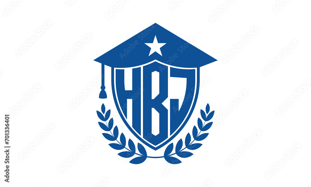 Vetor de HBJ three letter iconic academic logo design vector template ...
