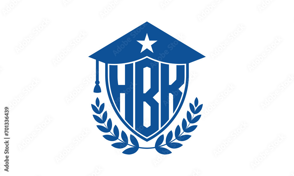 Vecteur Stock HBK three letter iconic academic logo design vector ...