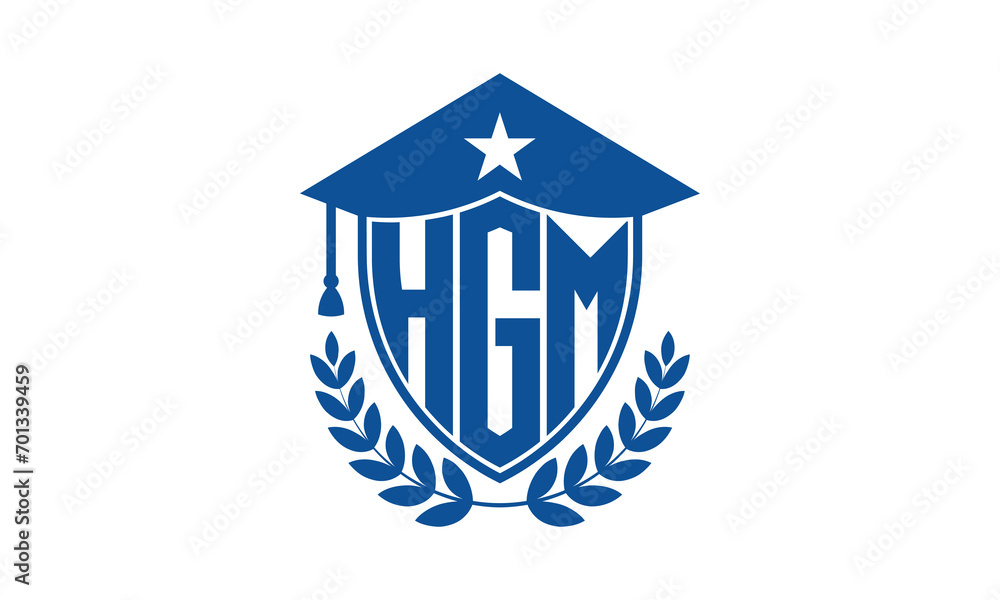 Vetor de HGM three letter iconic academic logo design vector template ...