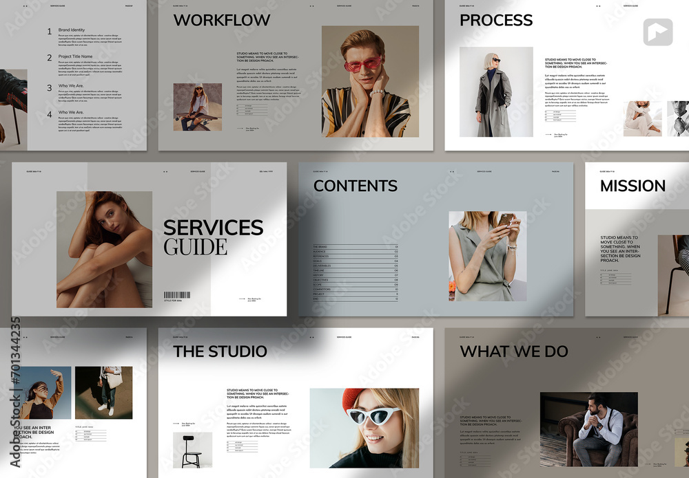 Services Guide Layout Stock Template | Adobe Stock