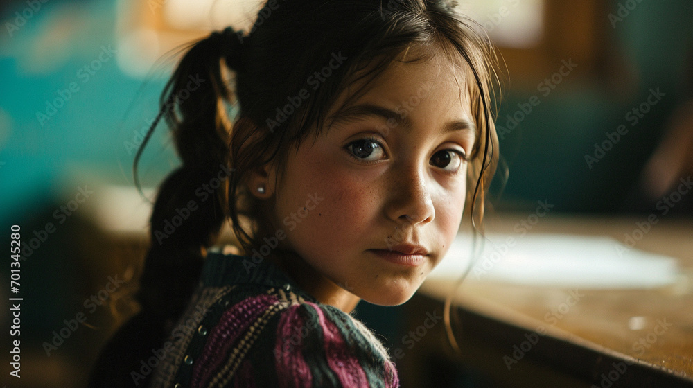 Fotografia do Stock: A young girl's expression of despair is captured ...