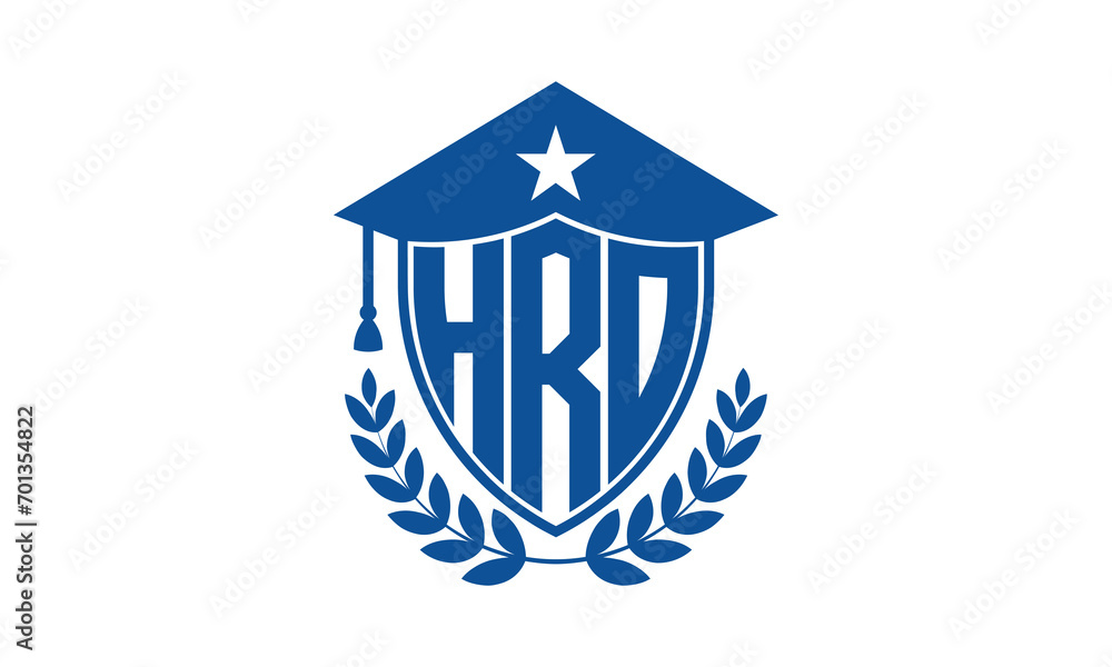 Vetor de HRO three letter iconic academic logo design vector template ...