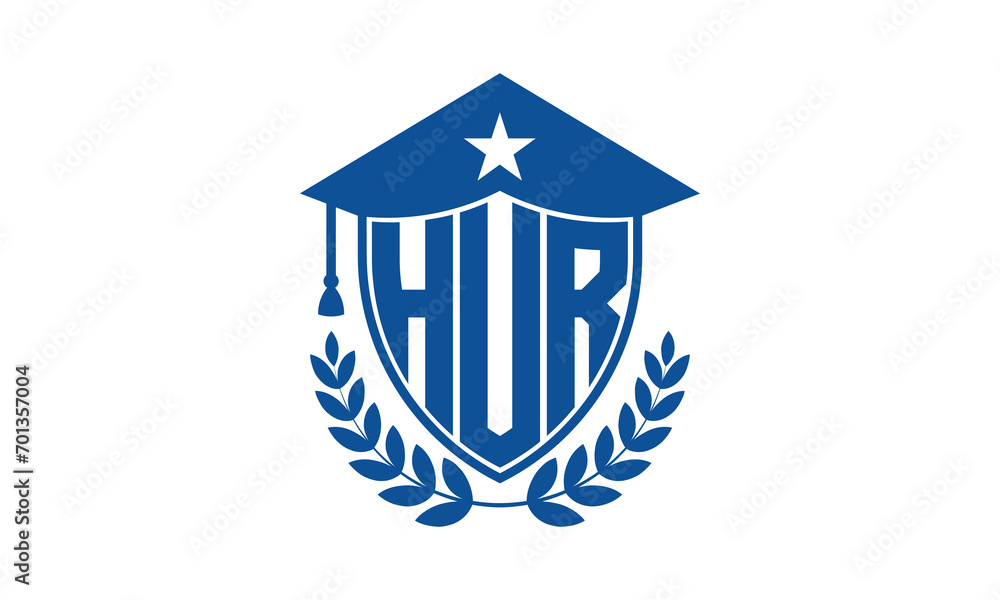 Vetor de HUR three letter iconic academic logo design vector template ...