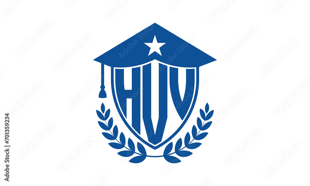 HVV three letter iconic academic logo design vector template. monogram ...