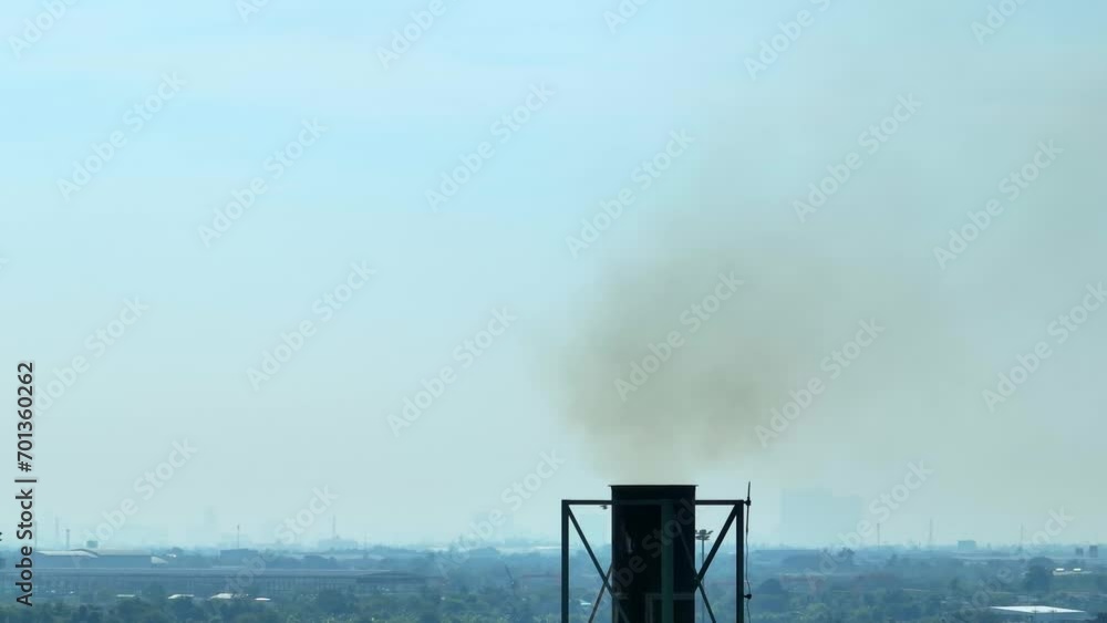 Vidéo Stock Toxic Emissions: A factory discharging dark smoke into the ...