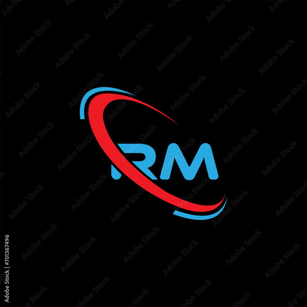 RM logo. RM design. Blue And Red RM letter Logo. RM letter logo design ...