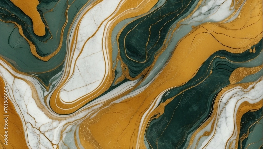 Mustard, sage, and forest green marble texture with golden veins ...