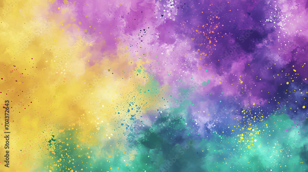 Mardi Gras Digital Watercolor Background Abstract Splash Colorful Art ...