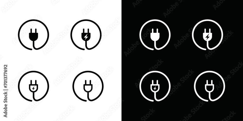 vector electrical symbol design template plus power icon. set of ...