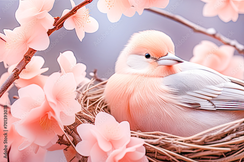 Captivating image featuring a charming bird nestled comfortably, with ...