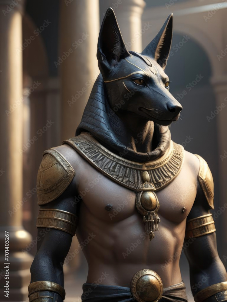 Anubis - Unreal Engine lifelike simulation of Anubis with a jackal head ...