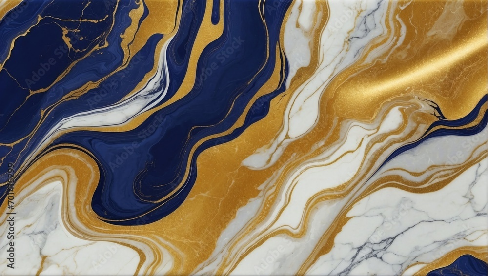 Dramatic marble texture combining luxurious waves of blue and gold ...