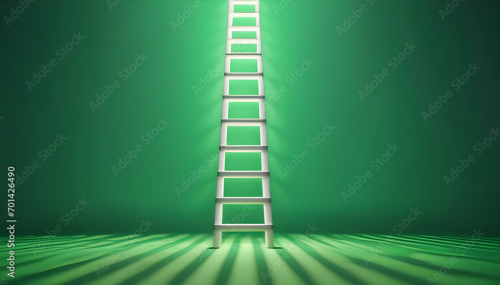 Longest light ladder glowing and aiming high to goal target among other ...