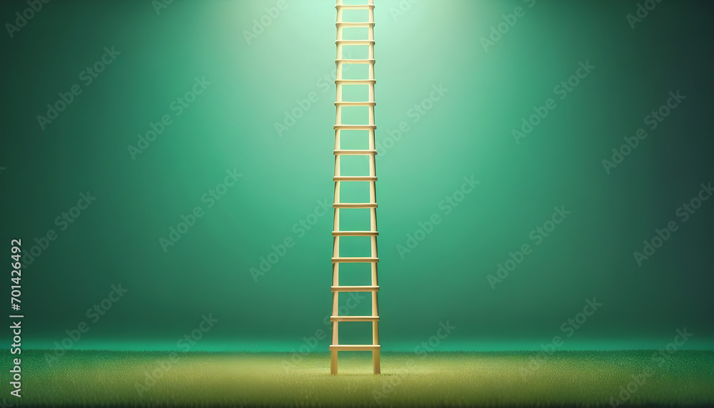 Longest light ladder glowing and aiming high to goal target among other ...