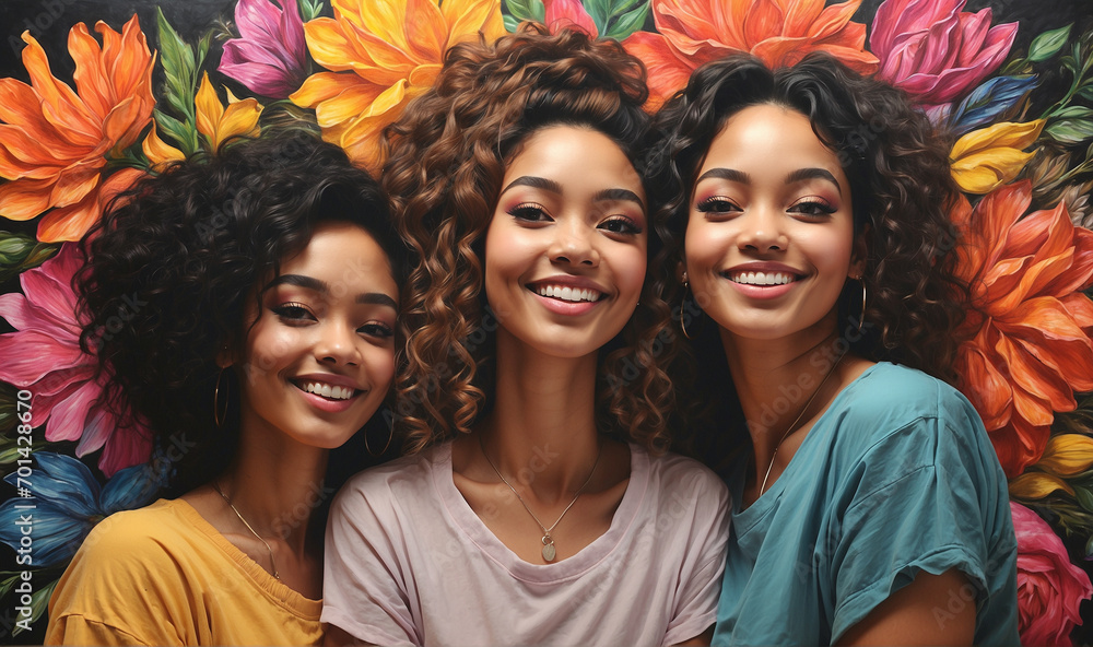 Hyper-realistic digital collage, Explore the dynamics of friendship ...