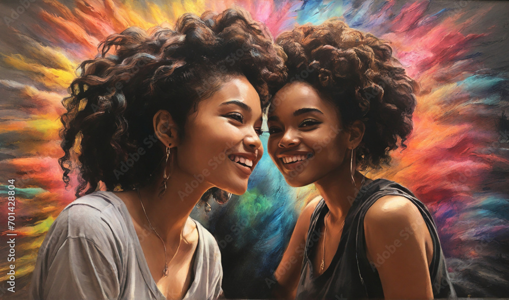 Hyper-realistic digital collage, Explore the dynamics of friendship ...