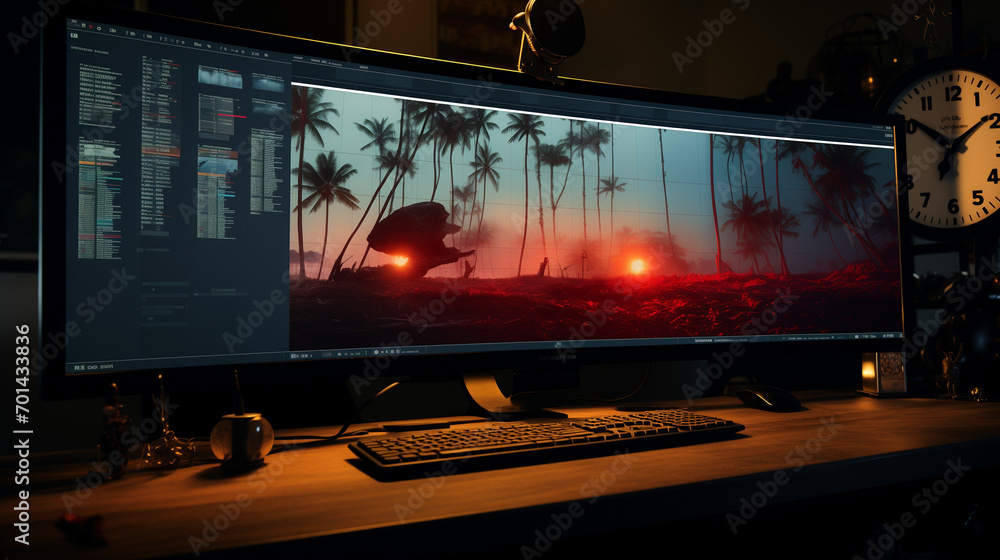 Professional video editing timeline. video editing concept, Black ...