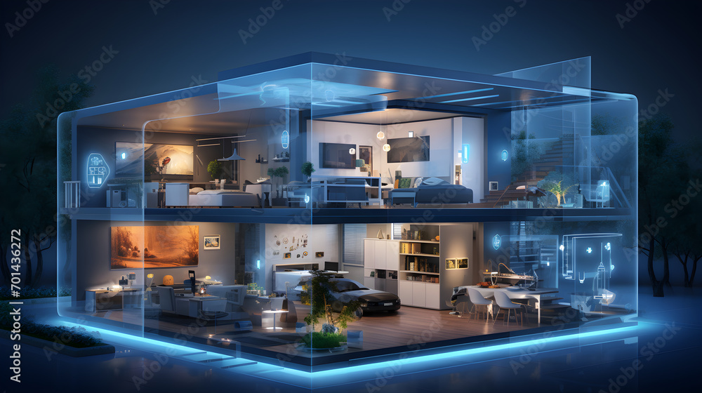 Futuristic House Blueprint, Architecture Technology: Blueprint of ...