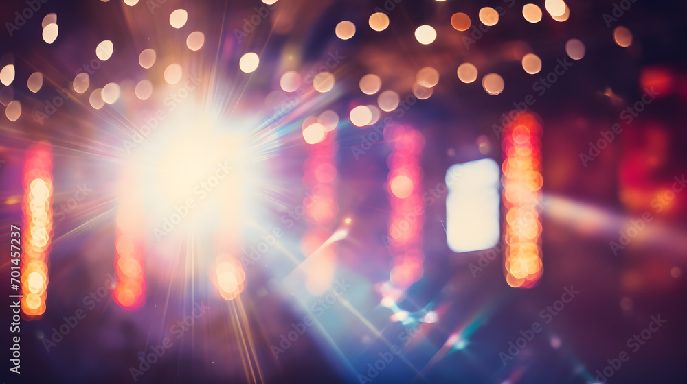 Stage lights at a theater, bokeh lights background, template, web ...
