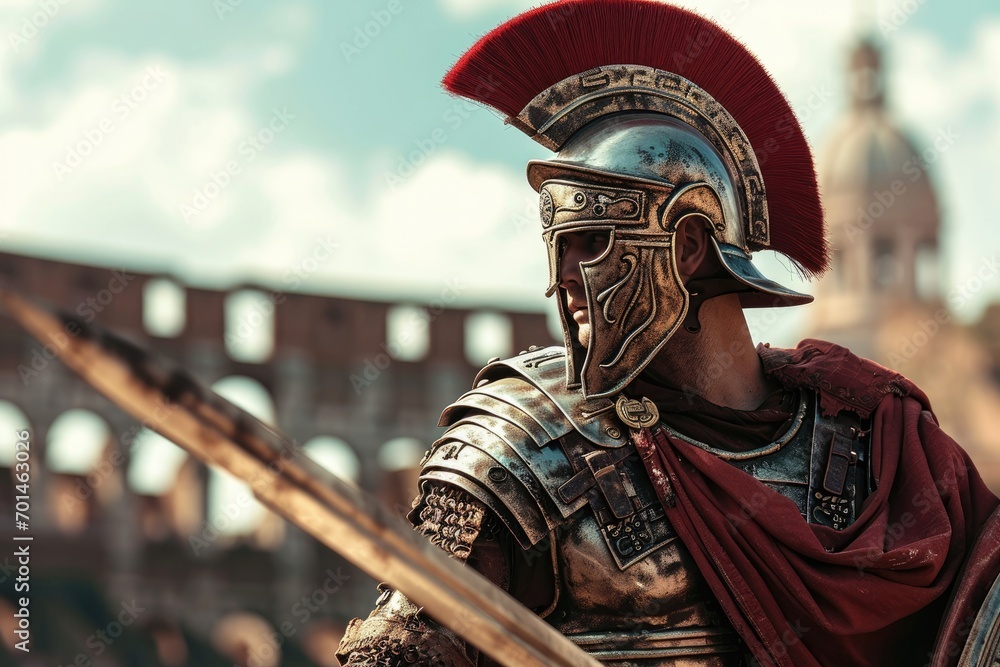Majestic Gladiator: A Legendary Roman Gladiator in Glimmering Armor ...