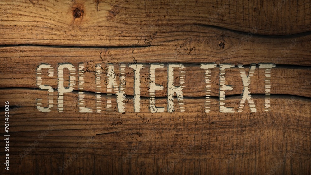 Wood Textured Text Splinter Title Intro Stock Template | Adobe Stock