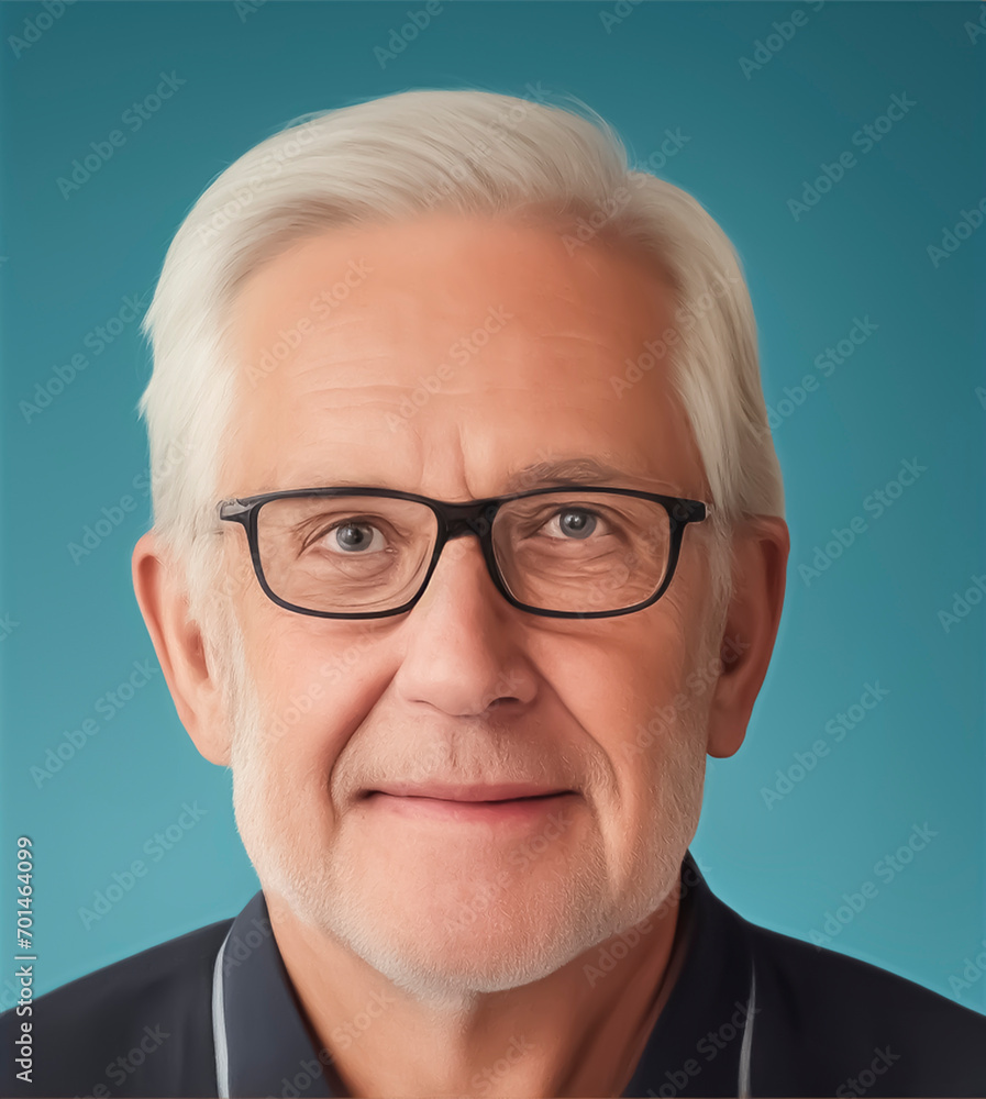 Male digital illustration Portrait isolated in minimalist flat ...