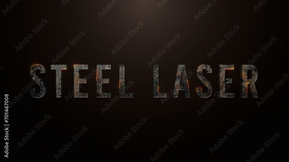 Grungy Metal Steel Laser Text Title Intro Stock Template | Adobe Stock