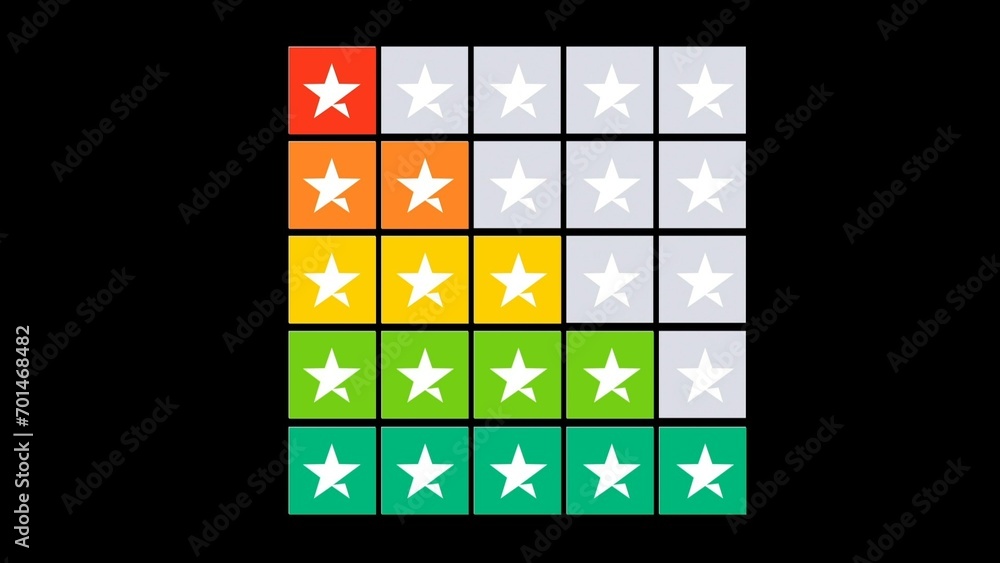 Rating Star Review Animated Infographics Stock Template | Adobe Stock