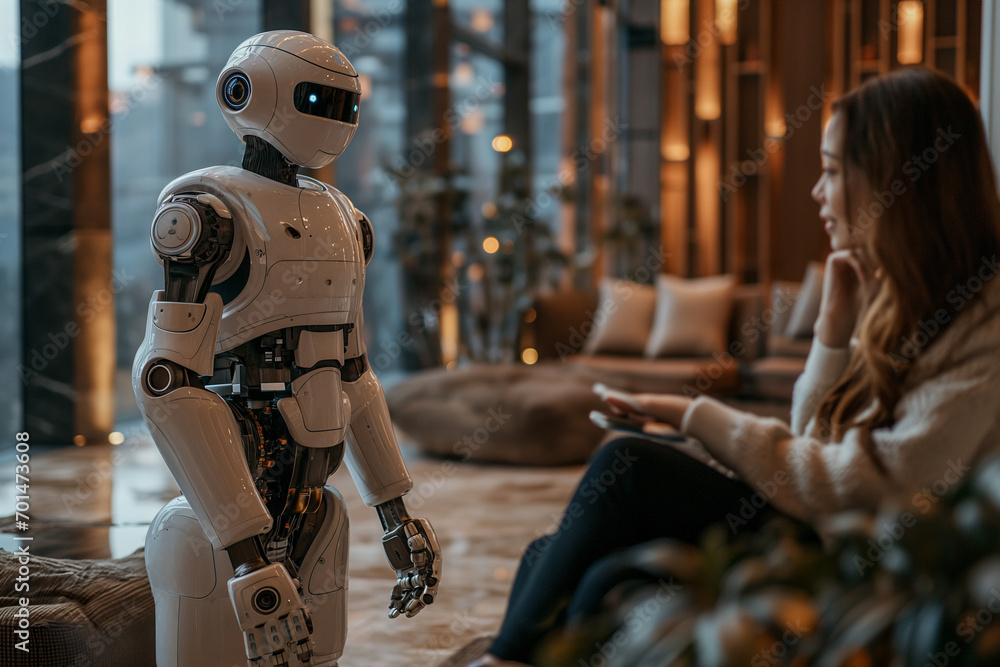 Machine learning, robot arm, artificial intelligence, human assistance ...