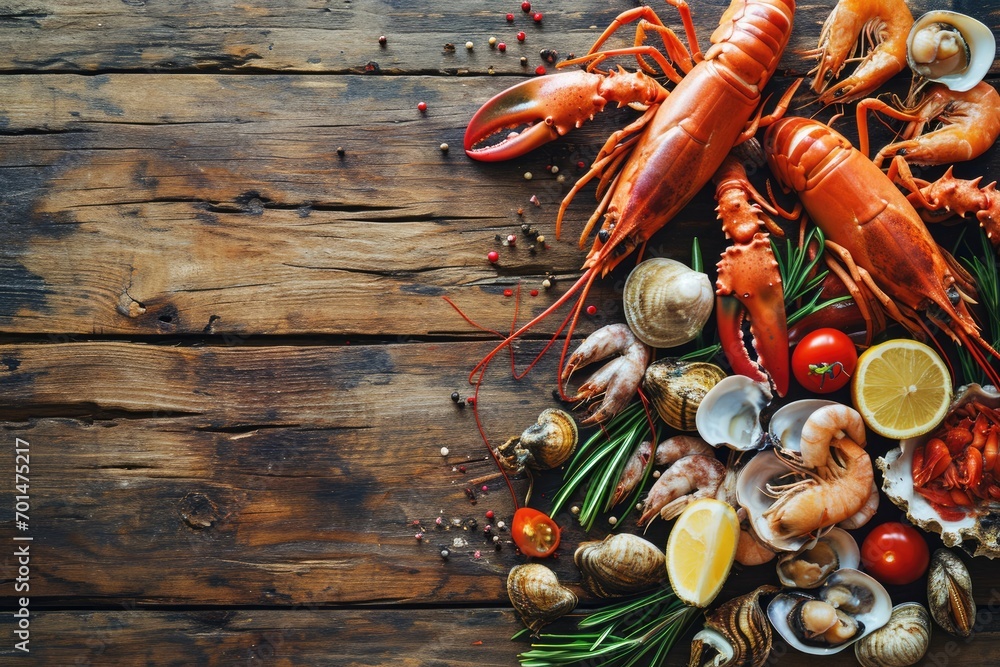 Gourmet Seafood Display: A Tempting Banner Featuring Fresh Seafood ...