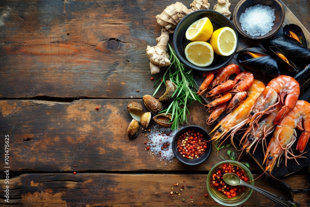 Gourmet Seafood Display: A Tempting Banner Featuring Fresh Seafood ...