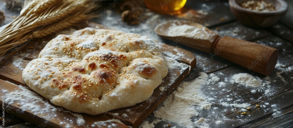Mini traditional Shami flat bread with wheat and flour small Aish Shamy ...
