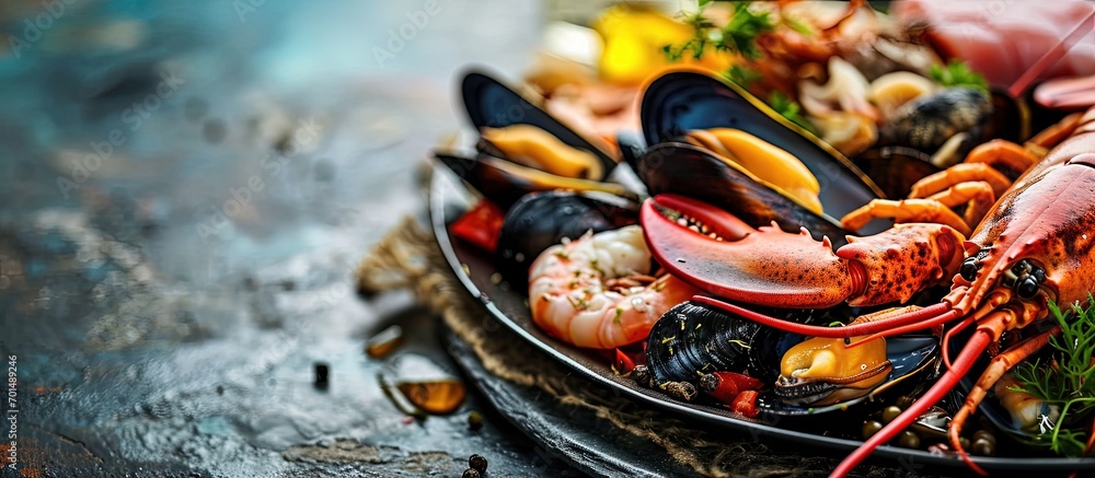 Seafood platter for 2 4 persons Lobster octopus blue mussels Argentina ...
