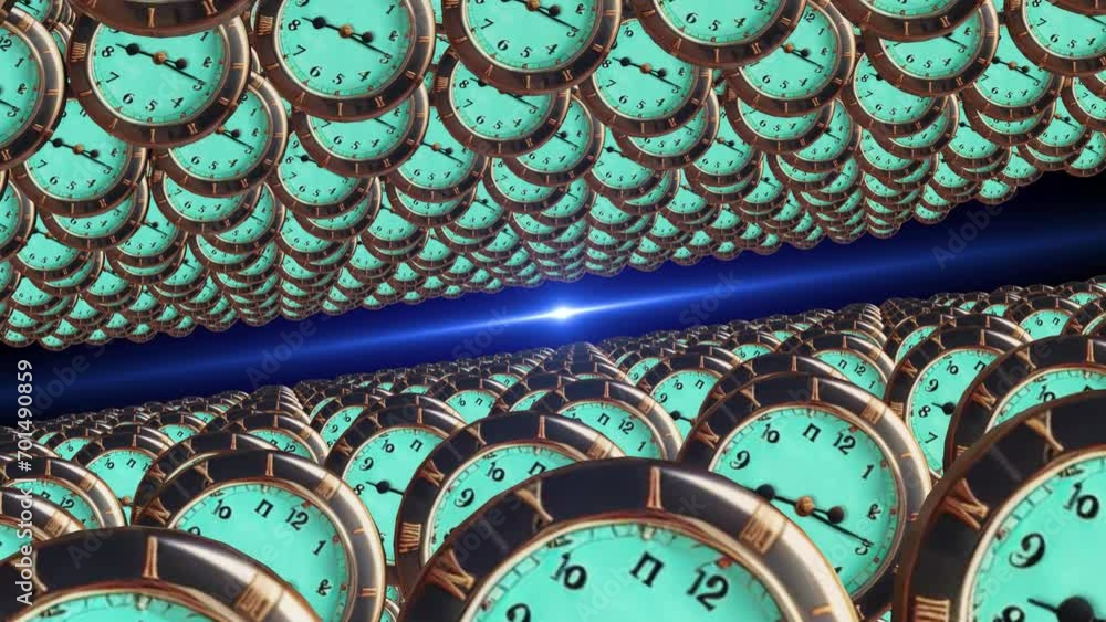 Camera Flying 3d Clock In Outer Space Time Travel Concept. Futuristic ...